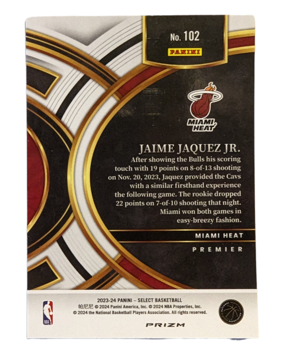 2023-24 Panini Select-Jaime Jaquez Jr.-Tri-Color Premier Green Purple ...