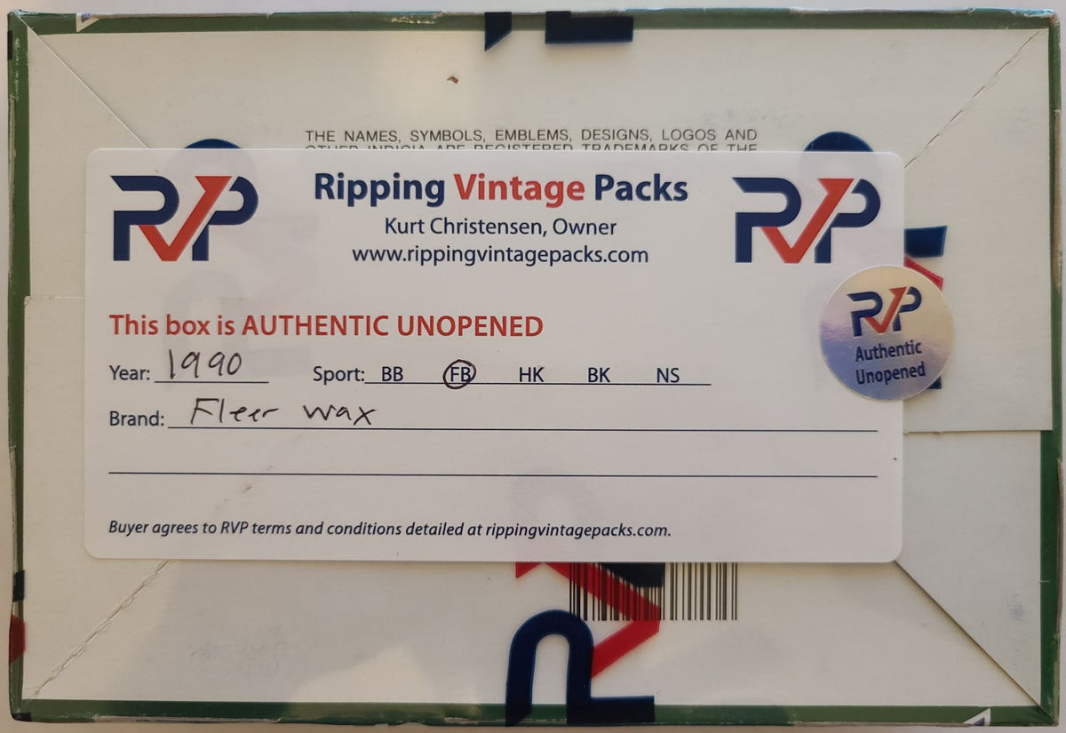 1990 Fleer Premiere Edition Football RVP Authenticated & Sealed Wax Bo ...